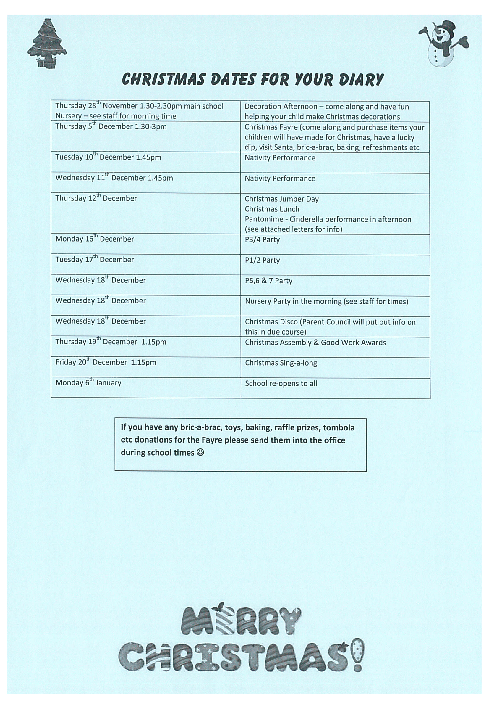 Christmas Pack – South Lodge Primary